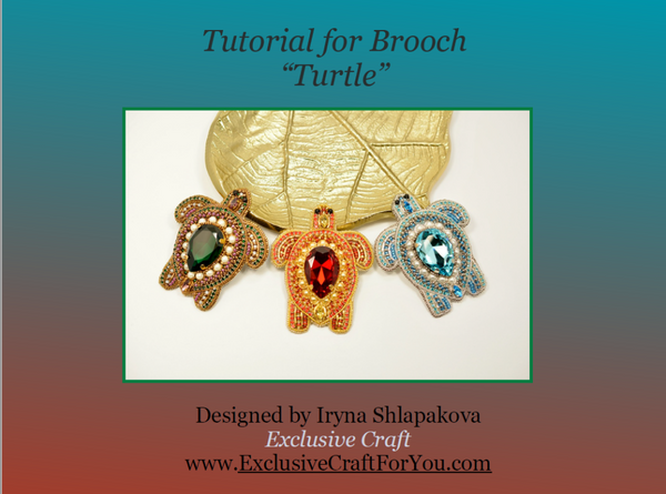 Beading PDF tutorial for a turtle brooch – Exclusive Craft